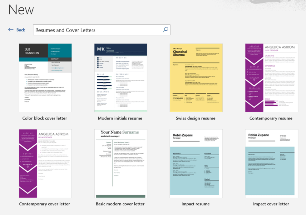 Building a Resume in MS-Word