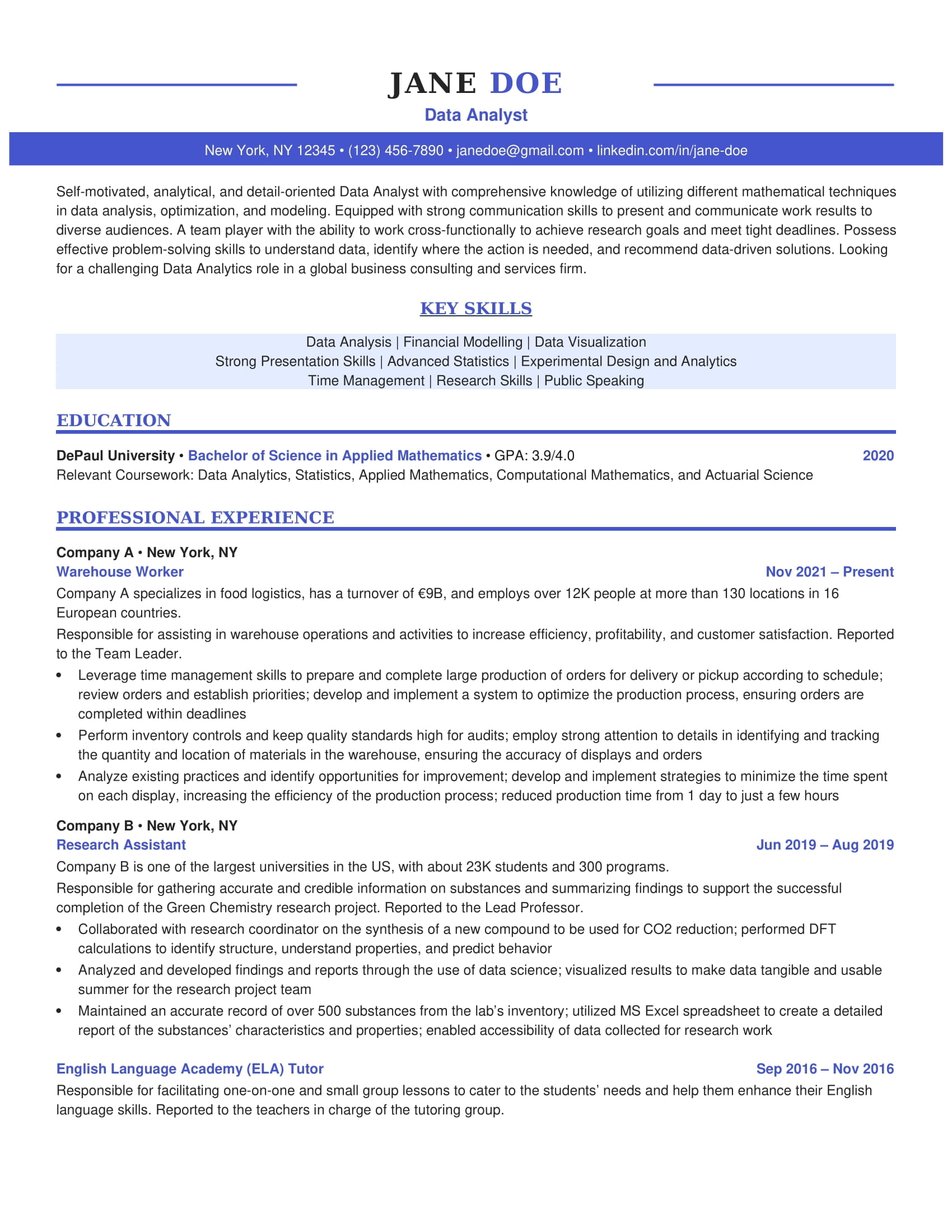 How To Write A Resume With No Experience