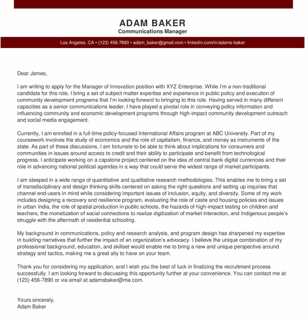 Writing a Cover Letter for a Job Application