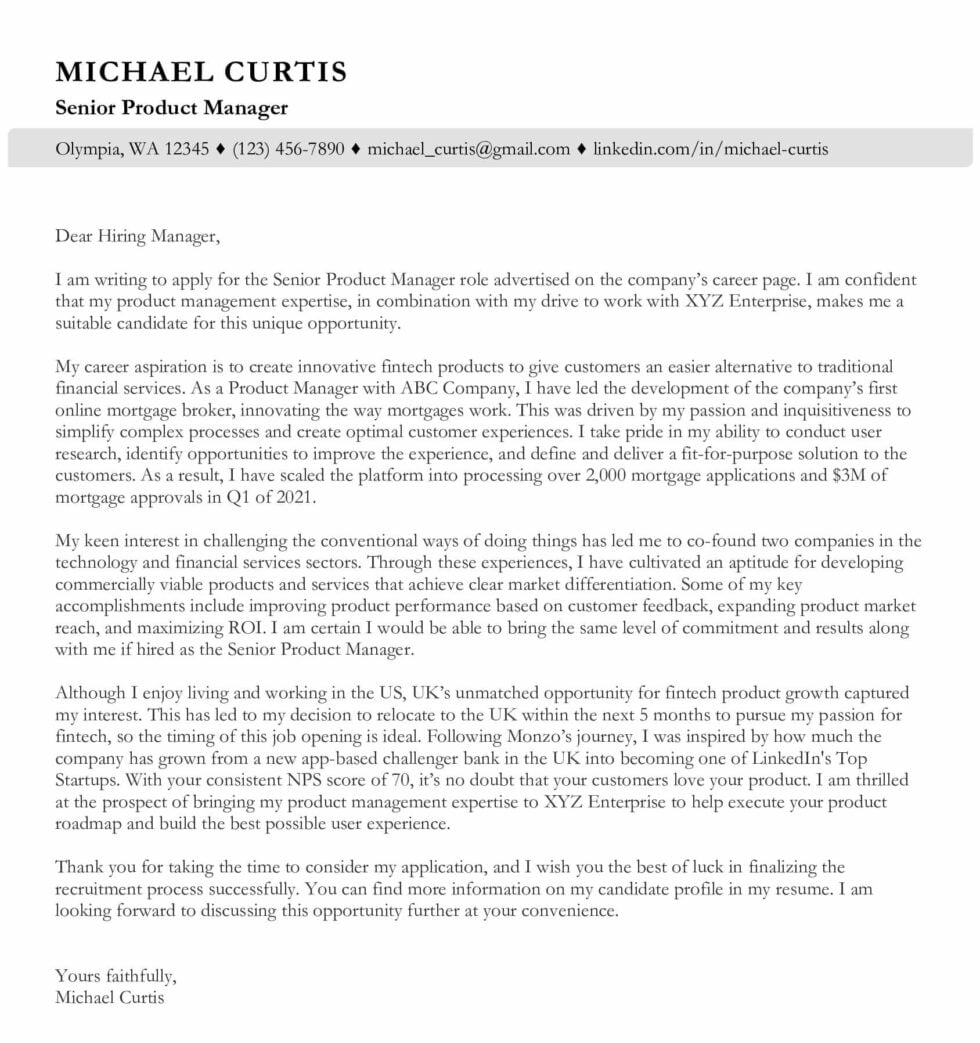 Writing a Cover Letter for a Job Application