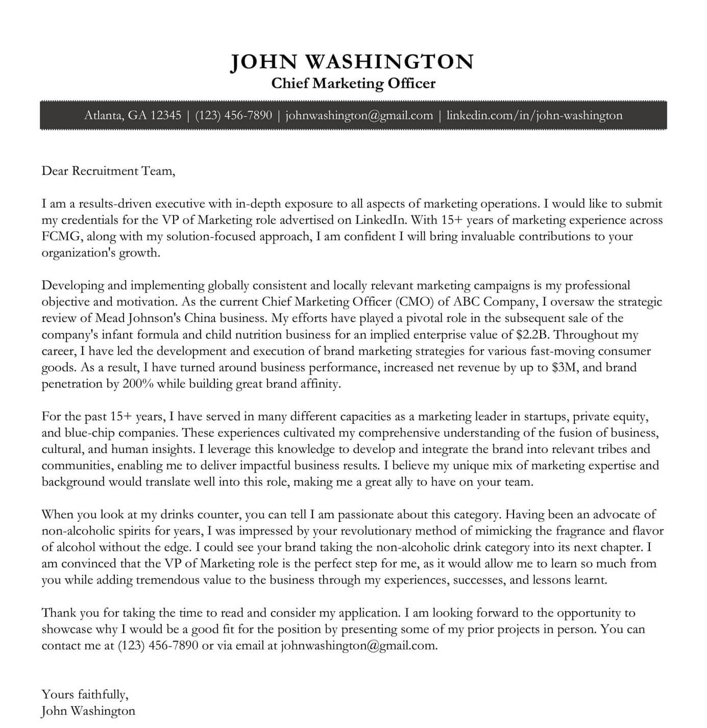 Cover Letter Examples