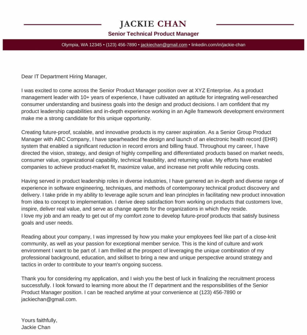 Cover Letter Examples