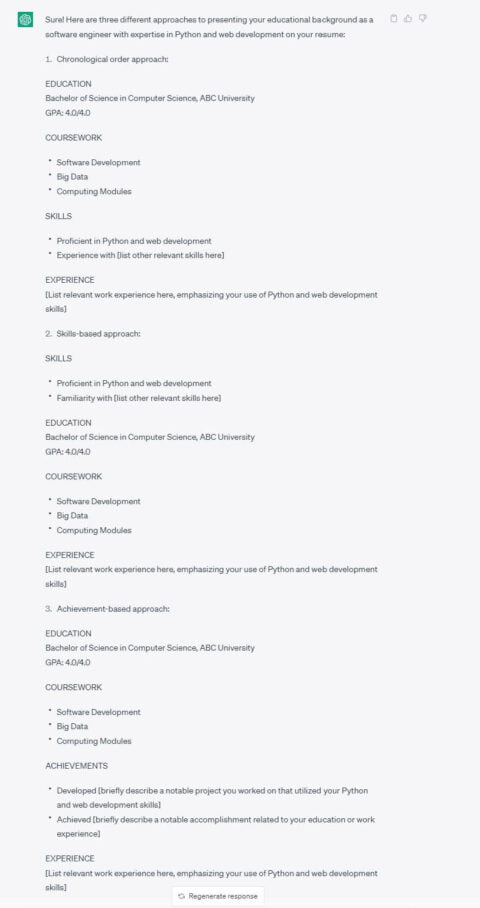 Mastering your resume with ChatGPT