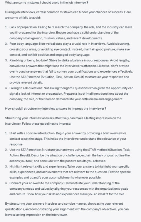 How to use ChatGPT to Prepare for a Job Interview